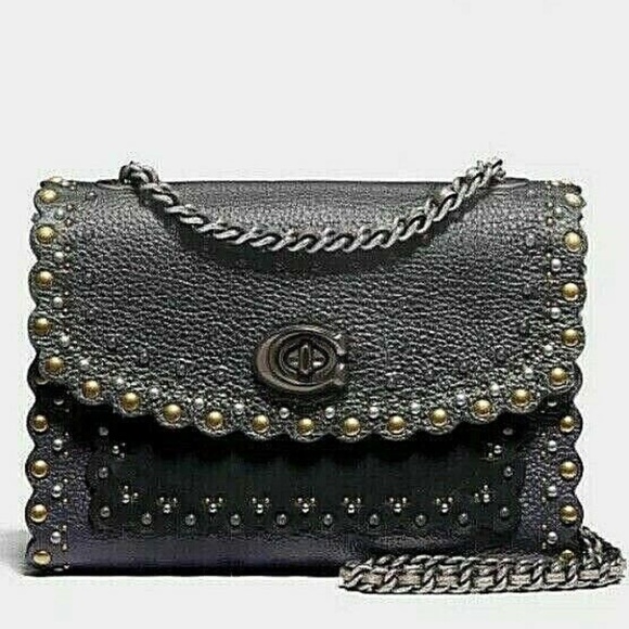 Bags | Nwt Coach Parker18 With Scallop Rivets 7611 Crossbody Metallic ...
